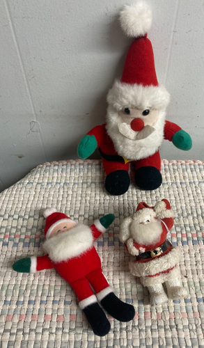 VTG Soft Things Santa +Two Other Santa's 5" - 10" Christmas Holiday ...