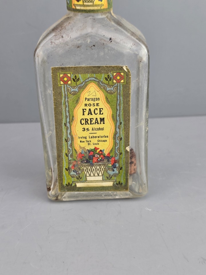 Antique Glass Paragon Rose Face Lotion Apothecary Bottle w/ Stopper | eBay