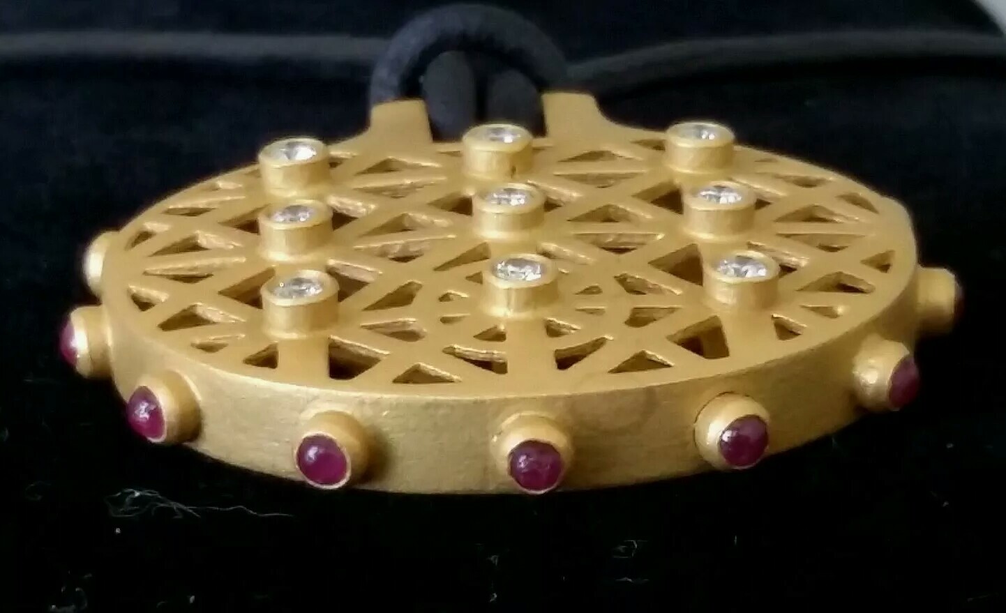 FIBULA OF TURKEY HITTITE STANDARD 18k GOLD, DIAMOND & RUBY PENDANT(XFR ...