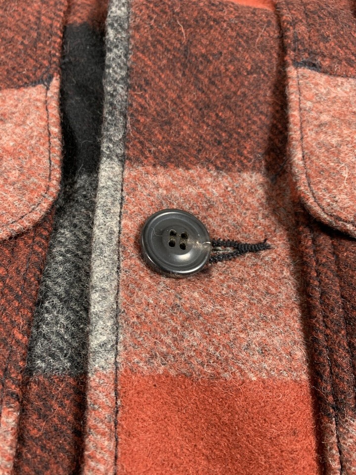 FILSON LINED MACKINAW WOOL PACKER COAT BLACK/CHARCOAL/RUST BUFFALO ...