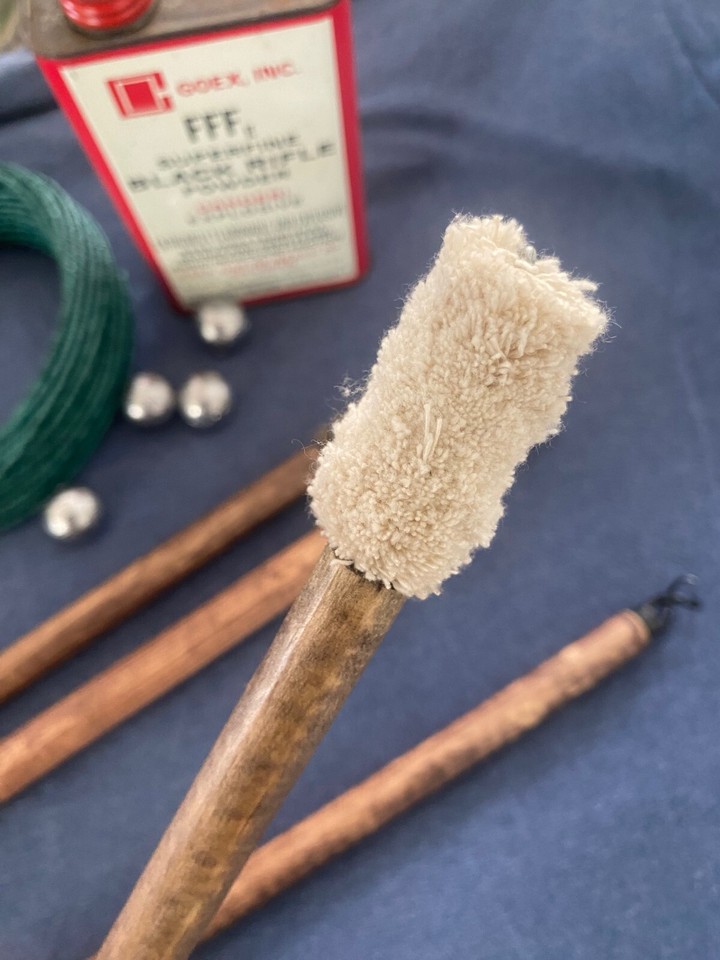 BLACK POWDER SIGNAL CANNON 1'' WORM SCOOP SWAB BRUSH ROD SET | eBay