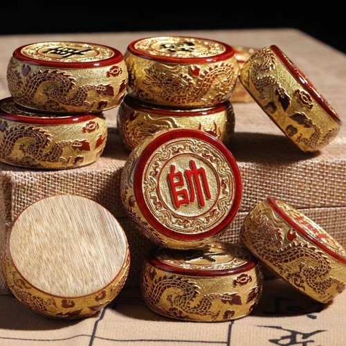 Chinese Traditional Chess Golden Phoebe Wood Checker Game Xiangqi ...