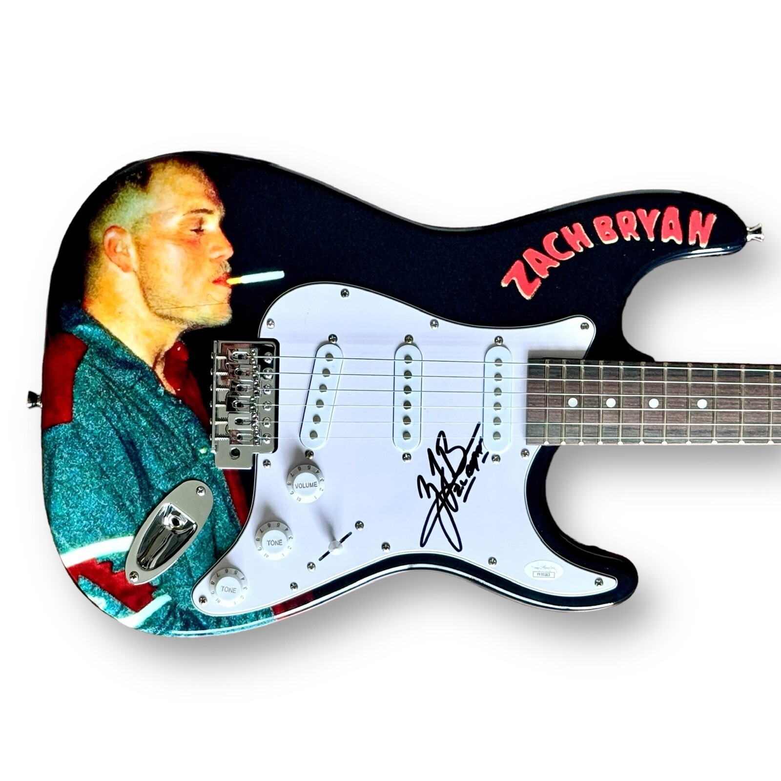 Zach Bryan Signed Guitar Custom 1/1 Graphics JSA COA I Remember ...