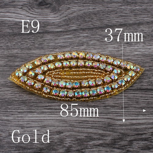 4PCS Bling Sew On Hot Fix Beaded Crystal AB Rhinestone Applique for ...