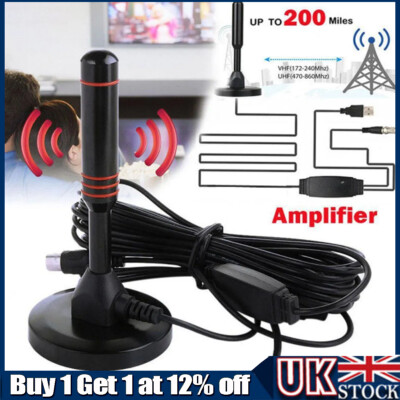UK Best Portable TV Antenna Indoor Outdoor Digital HD Freeview Aerial ...