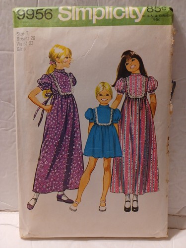 Simplicity 9956 Girls Size 7 Dress Two Lengths | eBay