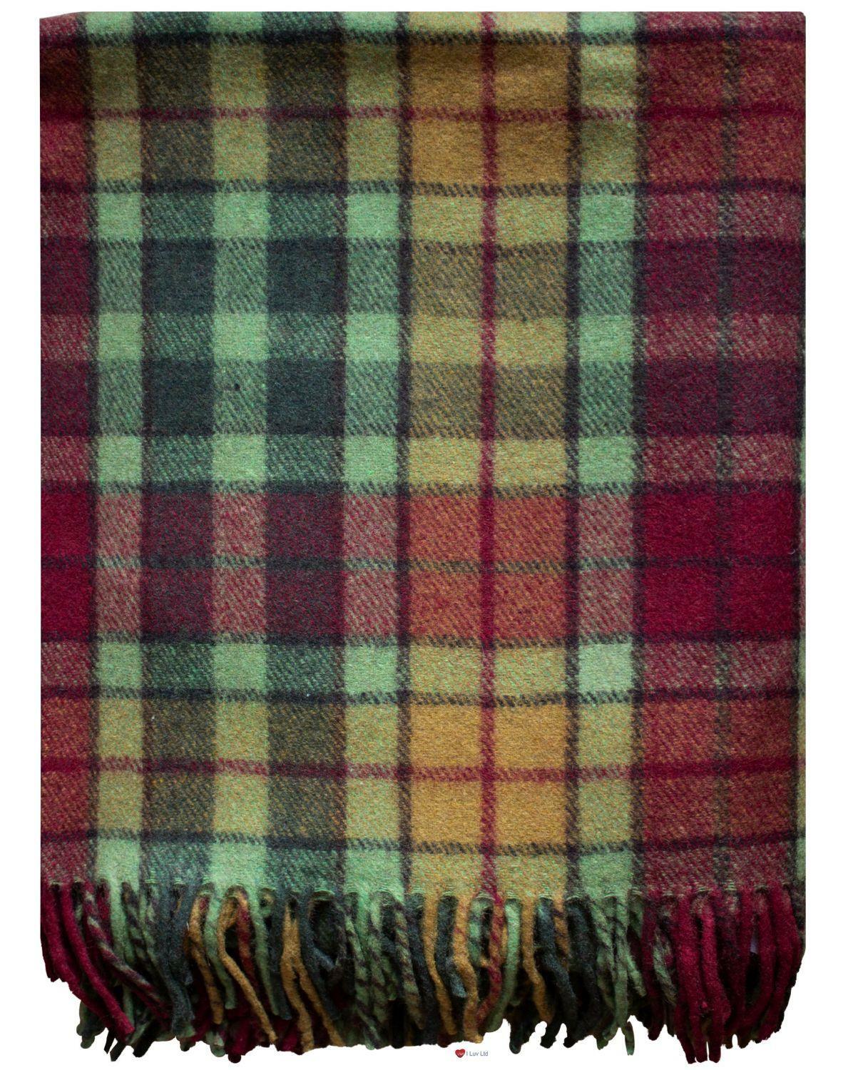 Scottish Wool Blanket Sofa Throw Tartan Buchanan Autumn Plaid Picnic ...
