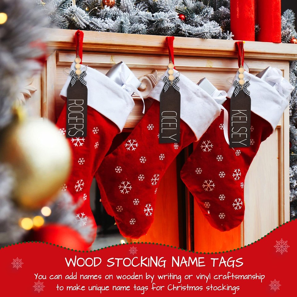 Christmas Wood Stocking Name Tags DIY Stocking Signs Personalized ...