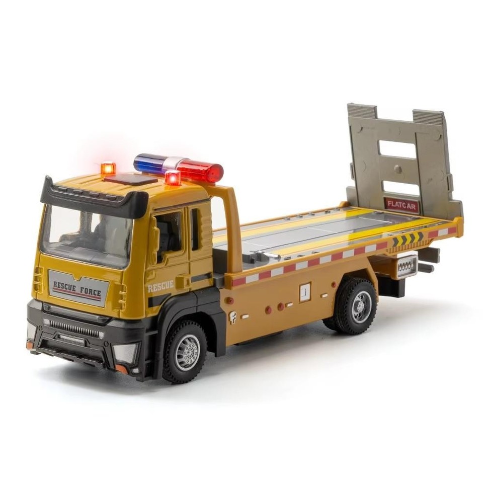 1:32 Alloy Roadblock Transport Vehicle Flatbed Trailer Diecast Toy ...