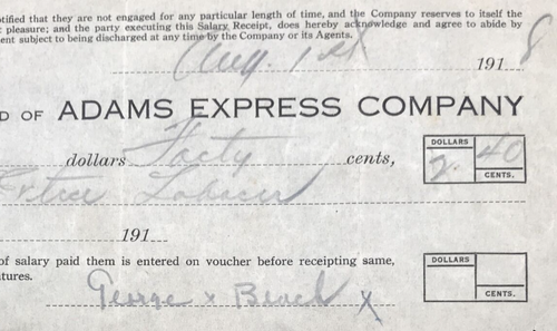 Antique 1918 Adams Express Co Billhead Receipt 3.5x8.5 Transportation ...