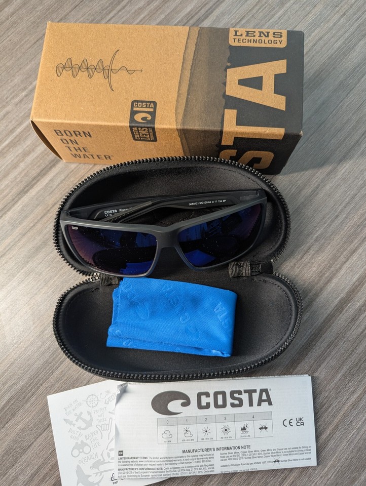 Costa Del Mar RINCON II Polarized Sunglasses Matte Smoke Crystal/Blue ...