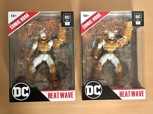 Lot of 2 DC The Flash Heat Wave 7" Action Figure with Comic McFarlane ...