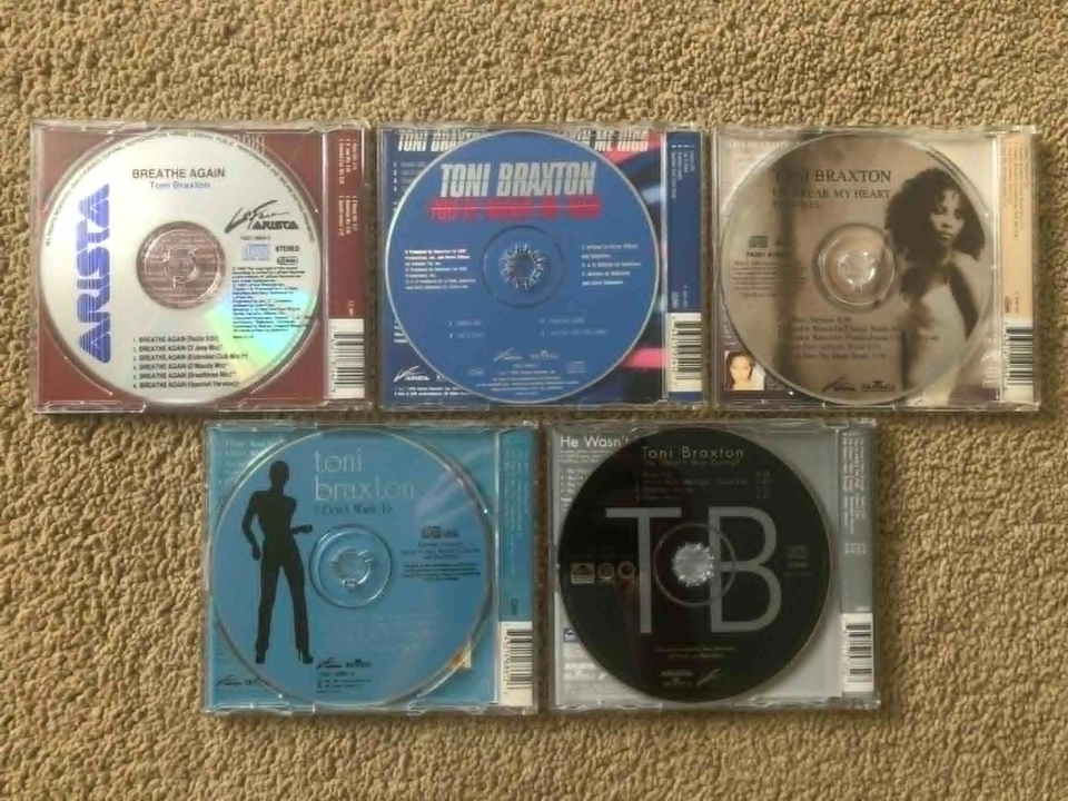 TONI BRAXTON CD SINGLES JOBLOT BUNDLE INCLUDES BREATHE AGAIN & UN-BREAK ...