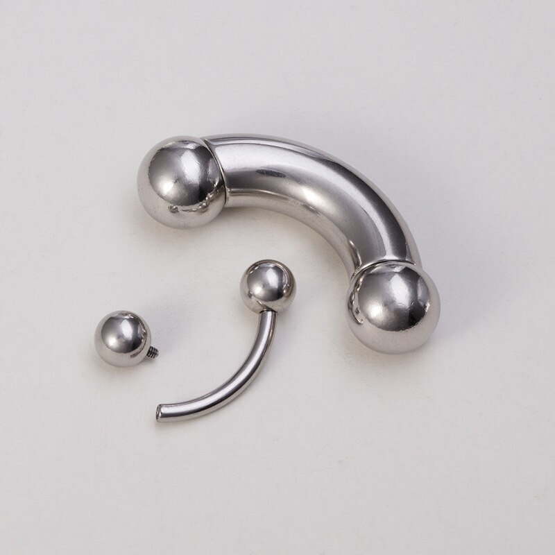 Solid Titanium 12G 8G 6G 4G2G 0G Internally Threaded Gauges Curved Ball ...