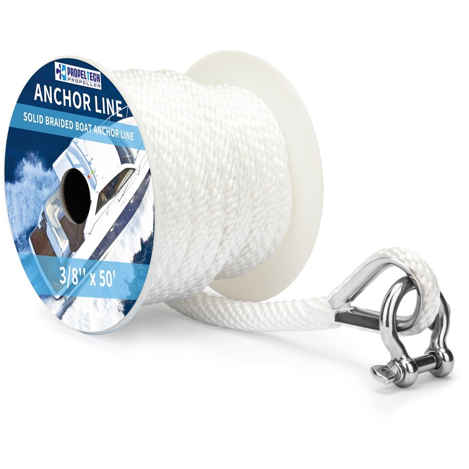 Anchor Rope Braided Anchor Line 3/8Inch 50 FT Premium Solid Braid MFP ...