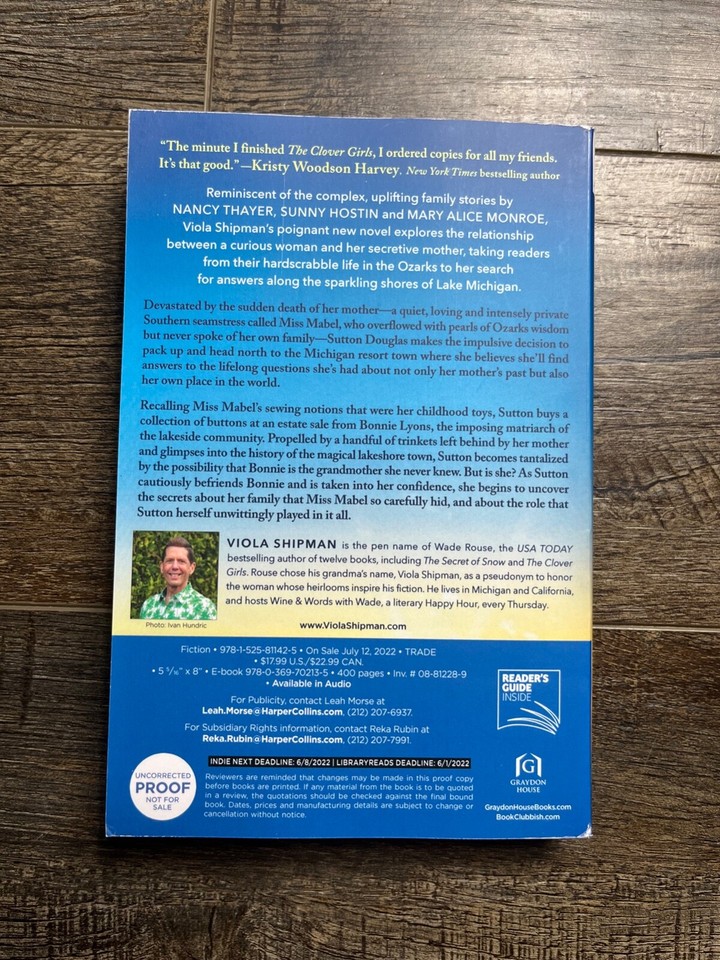The Edge of Summer by Viola Shipman (ARC Uncorrected Proof) | eBay