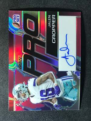 2023 Pro Set Metal Football Goin Pro Auto Pink Prism Jalen Cropper 5/10 ...