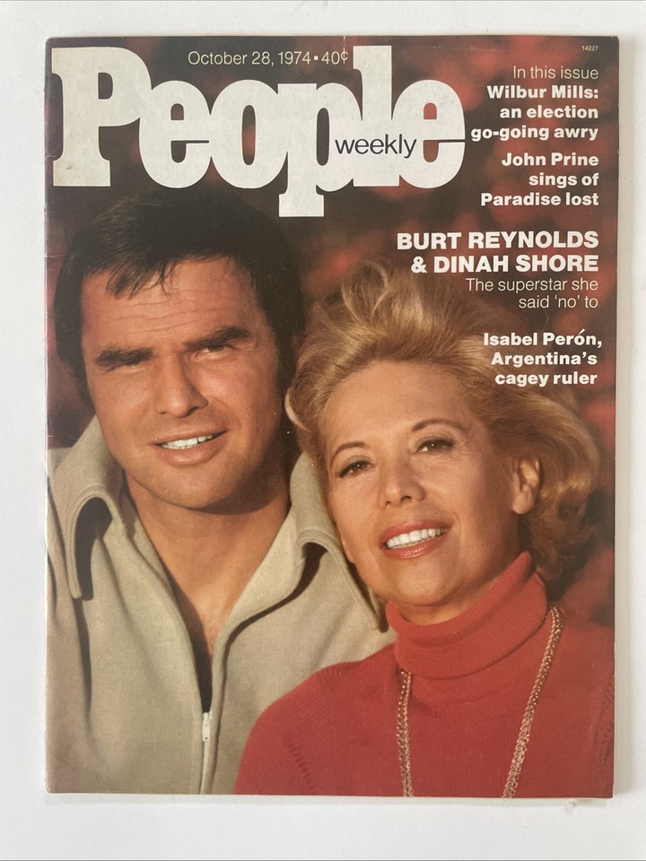 1974 Burt Reynolds Dinah Shore PEOPLE Magazine NO LABEL NEWSSTAND COPY ...