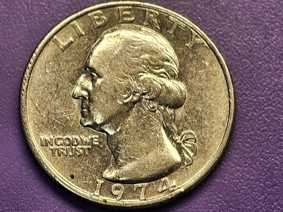 ☆1974 No Mint Quarter With Obverse Reeded Edge ERROR & Letters Touching ...