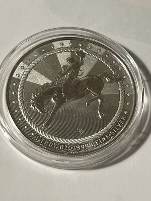 1oz Silver Rodeo Cowboy Round .9999 Silver bullion with airtight | eBay