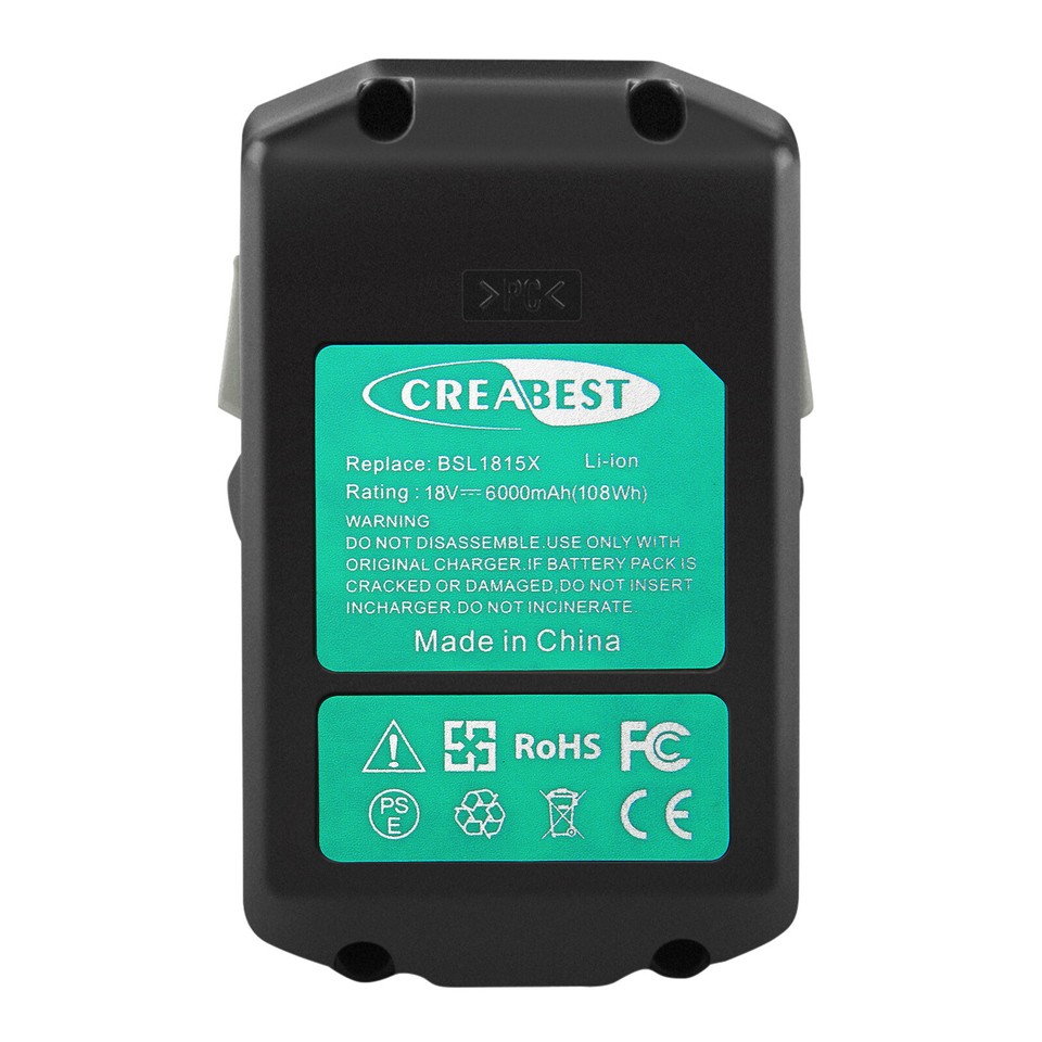 18V 6000mAh Li-ion Battery For Hitachi 330139 BSL1815S BSL1825 BSL1830 ...