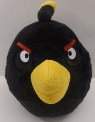 Angry Birds Black Bomb Bird 7" Diameter Plush Commonwealth Toys 2010 ...