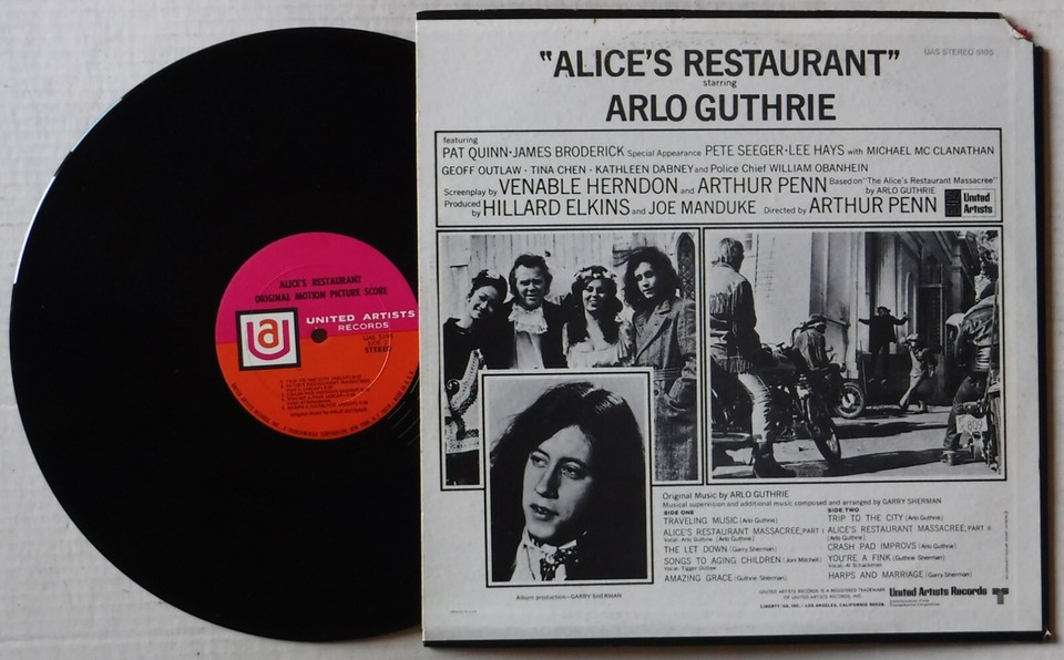 ALICE’S RESTAURANT-ORIGINAL SOUNDTRACK -1969 –UNITED ARTISTS UAS-5195 ...