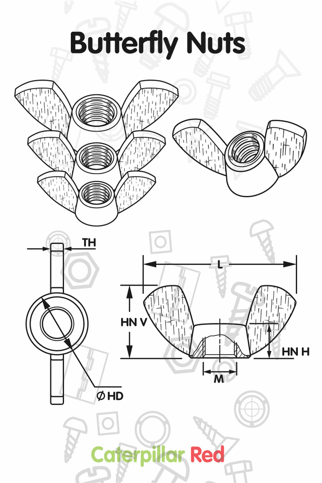 20x Nylon Colour M5 Butterfly Nuts, Acrylic Plastic Wingnuts | eBay