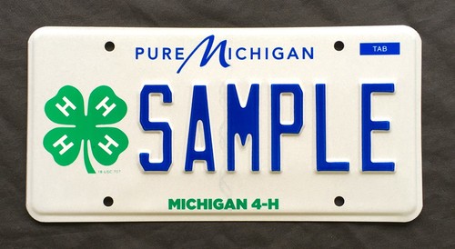 Pure Michigan 4-H Sample License Plate Tag # SAMPLE | eBay