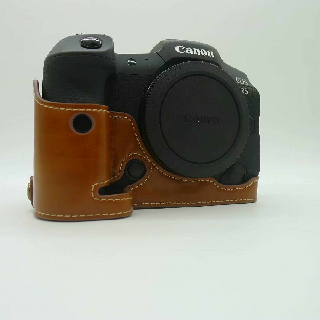 PU Leather Protect Half case Bag Grip for Canon Eos R5 R6 EOSR5 EOSR6 ...