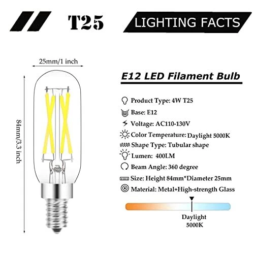 T6 Light Bulb Dimensions | Shelly Lighting