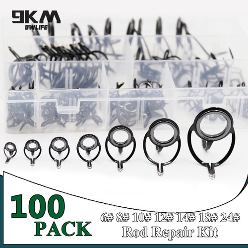 Ceramic Rod Repair Kit 100Pcs Strong Mixed Size Fishing Rod Guides Line ...