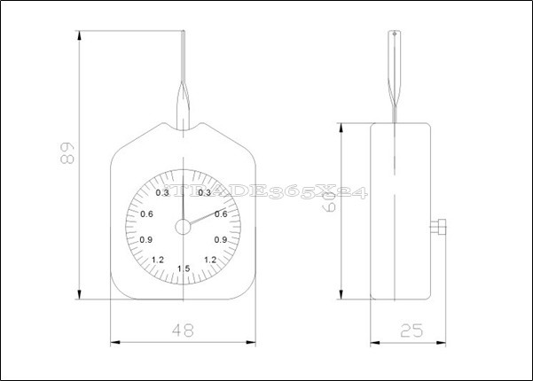 Dial Push Pull Gauge Tension Gauge Gram Force Meter Single Pointer 30 G ...