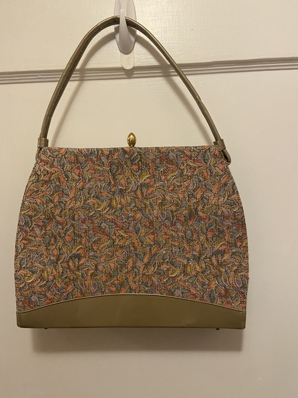 Vintage Retro 1950s/1960s Structured Handbag Pastel P… - Gem