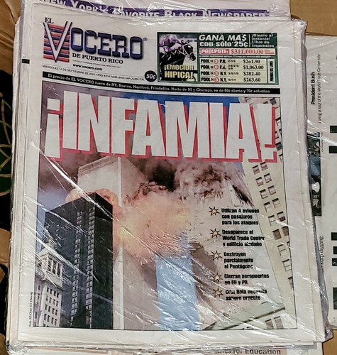 vocero 9/11 ultra rare Puerto Rico newspaper Sept 12th 2001 read ...