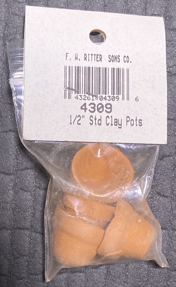 Darice Timeless Minis Dollhouse Miniature Red Metal Bucket & Clay Pots ...