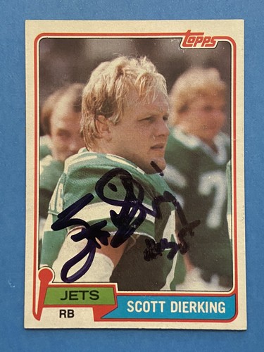 SCOTT DIERKING Signed 1981 Topps #484 NY Jets Purdue Boilermakers ...