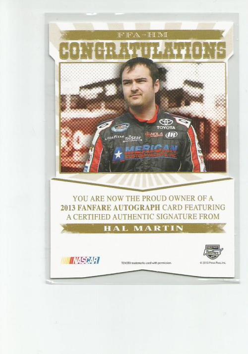 2013 PRESS PASS FANFARE AUTOGRAPHS RED #HM HAL MARTIN NO SERIAL NUMBER ...