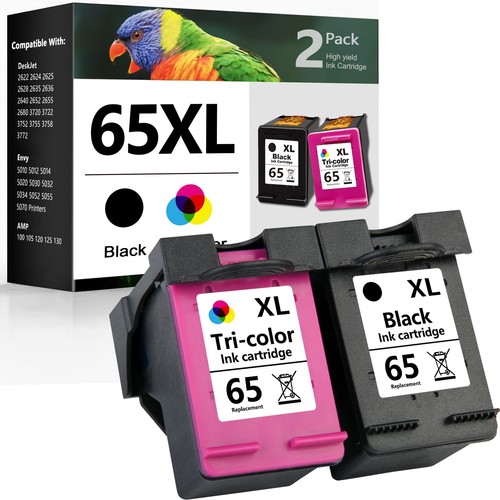65XL Ink Cartridge Black/Color Combo Pack for HP Ink 65 65XL for HP ...
