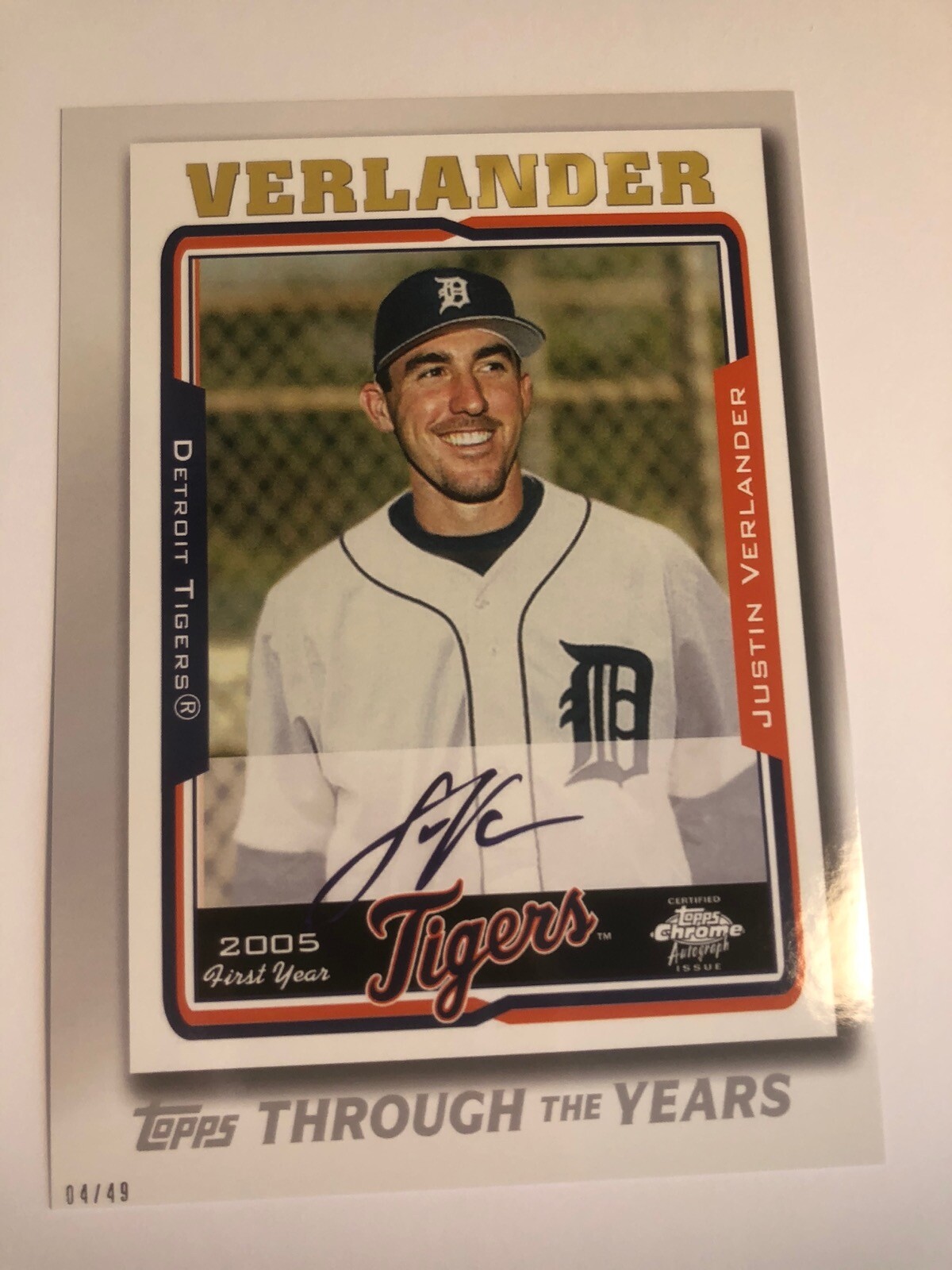 2021 Topps Through The Years Jumbo 5x7 Justin Verlander Tigers TTY-29 / ...