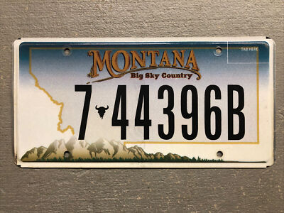 VINTAGE MONTANA LICENSE PLATE BIG SKY COUNTRY RANDOM LETTERS/NUMBERS ...