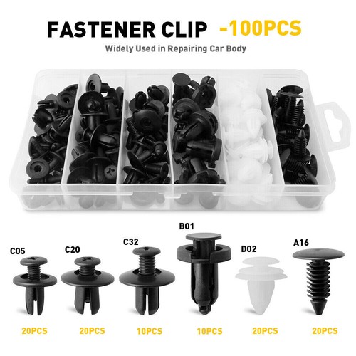 100pcs Bumper Clips Auto Car Hole Plastic Rivets Fastener Fender Push ...