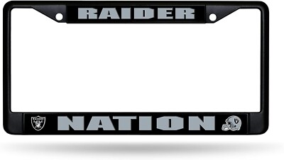 NFL Las Vegas Raiders Standard Black Metal License Plate Frame, 6 x 12. ...