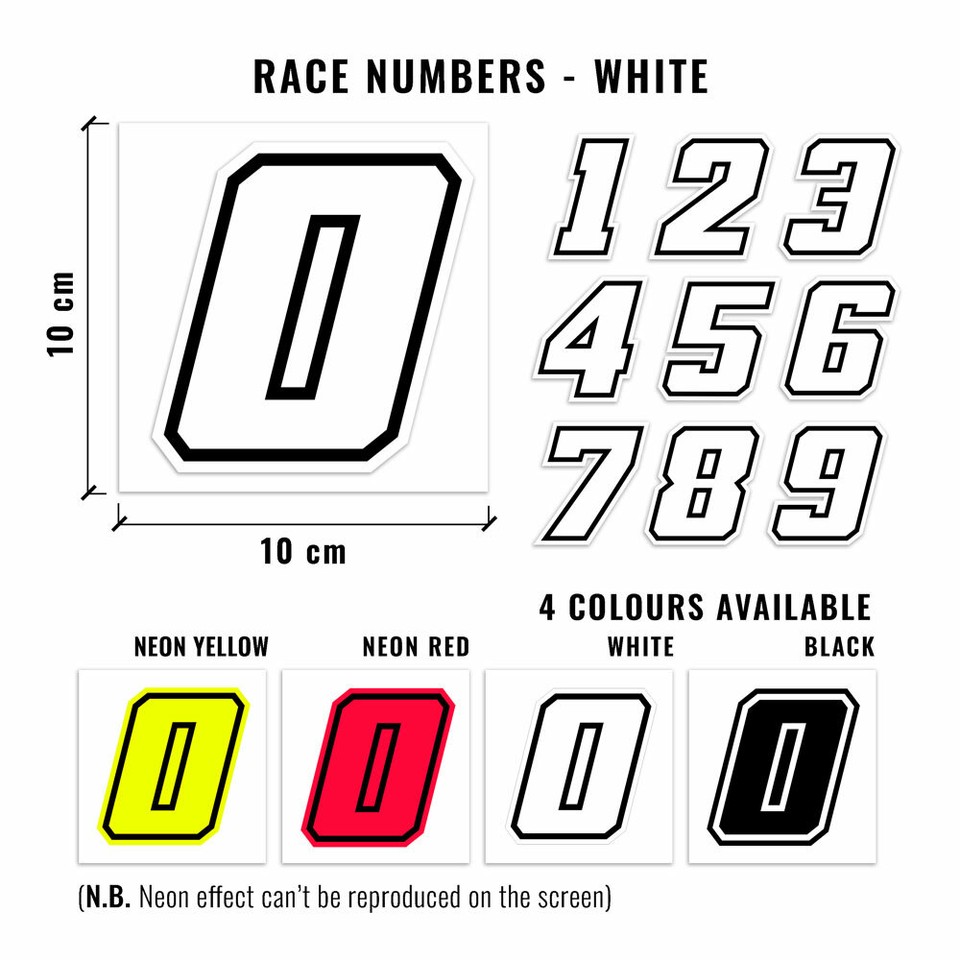 Sticker Number Race for Motorcycle " 8 " Gp, White, 10 X 10 CM | eBay UK
