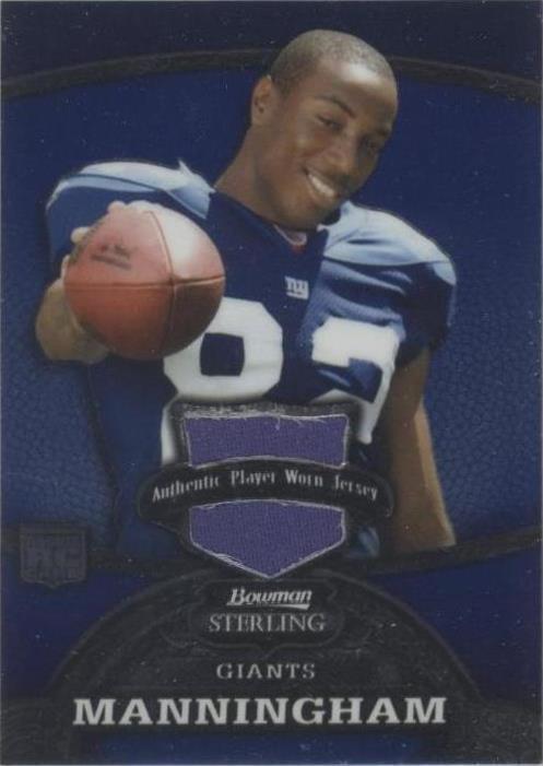 2008 Bowman Sterling - Mario Manningham #174 Blue Jerseys /399 (MEM, RC ...