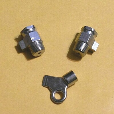 2 Radiator Brass Nickel Plated Air Vent Bleeder Coin Valves 1/8" MIP ...