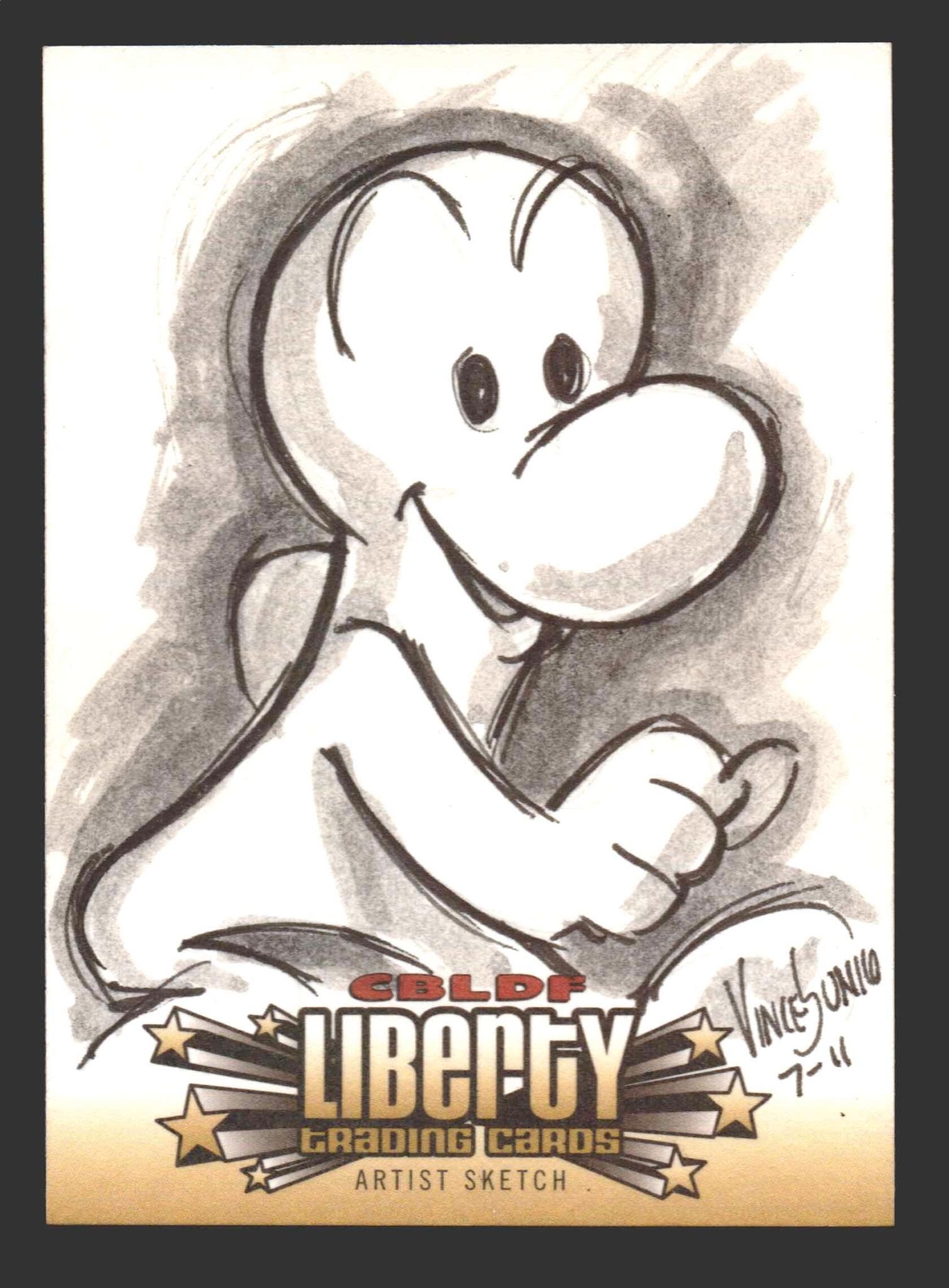 2011 Cryptozoic CBLDF Liberty Artist Sketch Card Bone by Vince Sunico ...