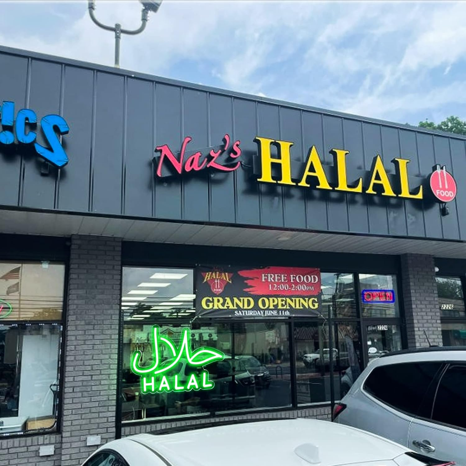 Halal Neon Signs, Halal Logo Usb Power for Halal Food Arabic ...
