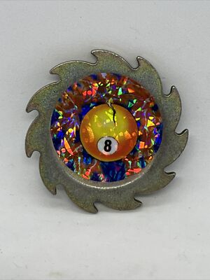 Vintage 1990's Metal 8 ball Slammer Saw Blade POG Milk Cap Game | eBay