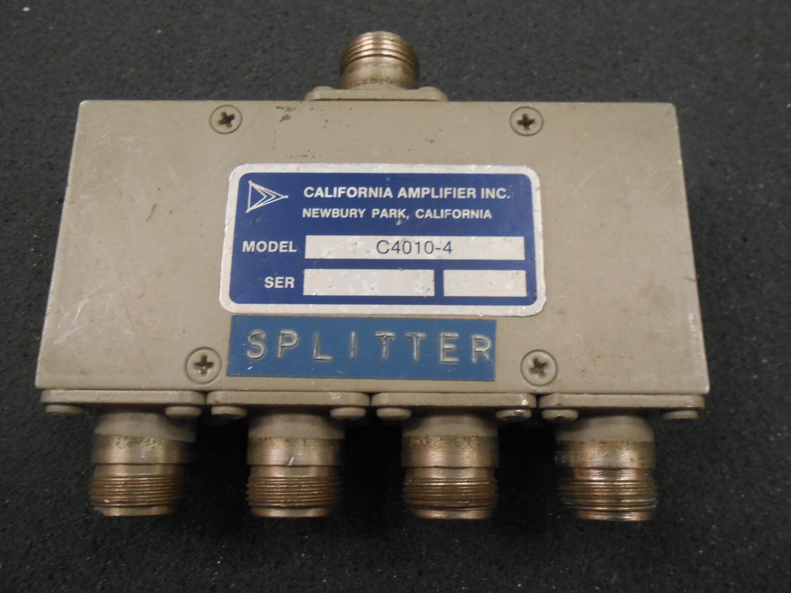 4 WAY N TYPE POWER DIVIDER COMBINER 3.7-4.2 GHz, C4010-4, C-BAND RX, 50 ...